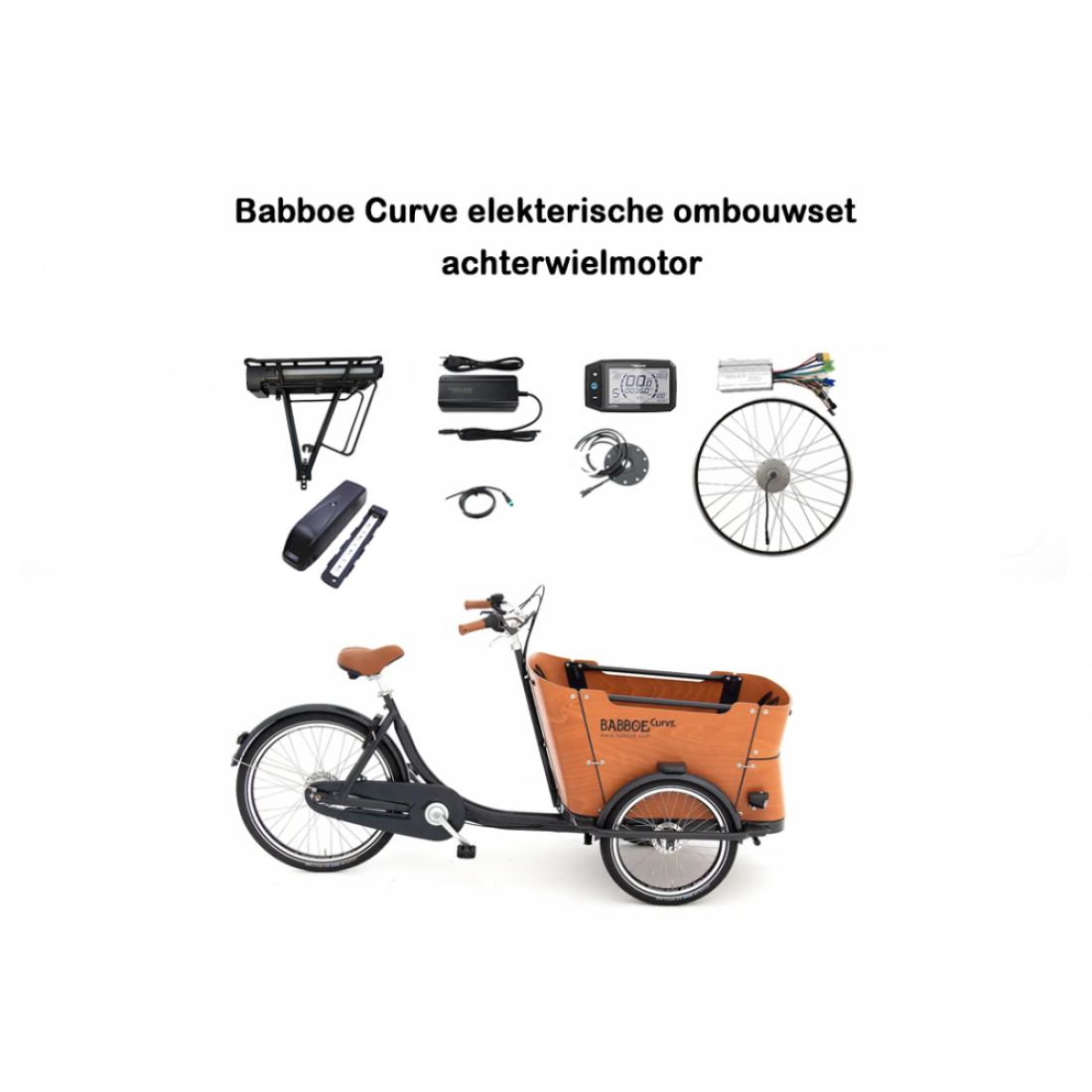 Babboe Curve bakfiets elekterisch ombouwset LYRA Achterwielmotor ...